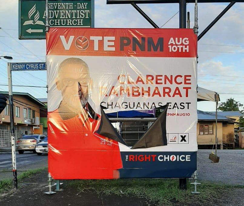 PNM Chaguanas East banners defaced - Trinidad Guardian