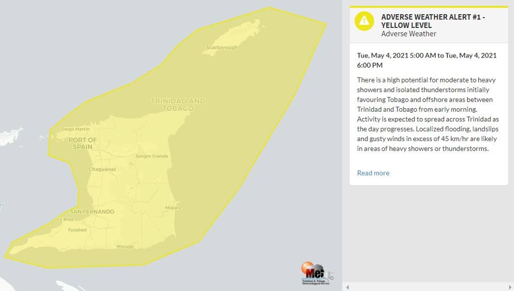 Adverse Weather Forecast For T&T On Tuesday - Trinidad Guardian