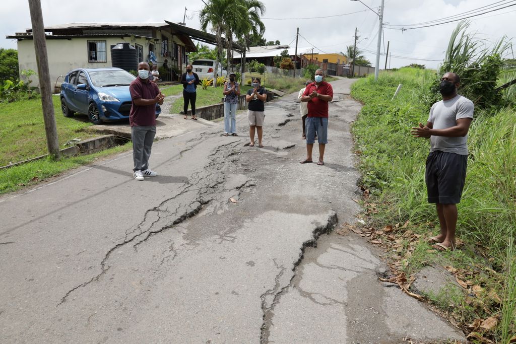 Protest over Claxton Bay landslip - Trinidad Guardian