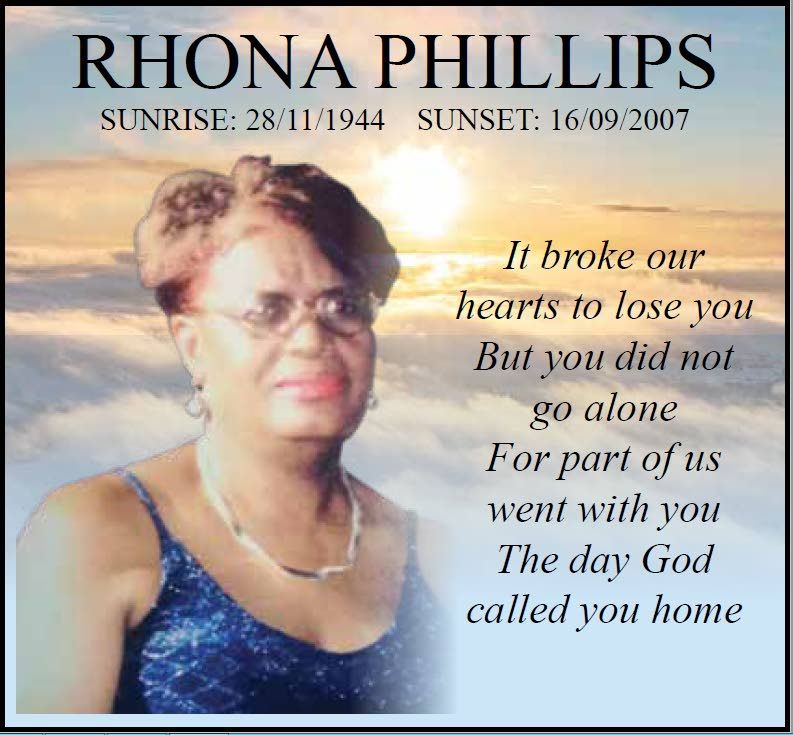 RHONA PHILLIPS - Trinidad Guardian