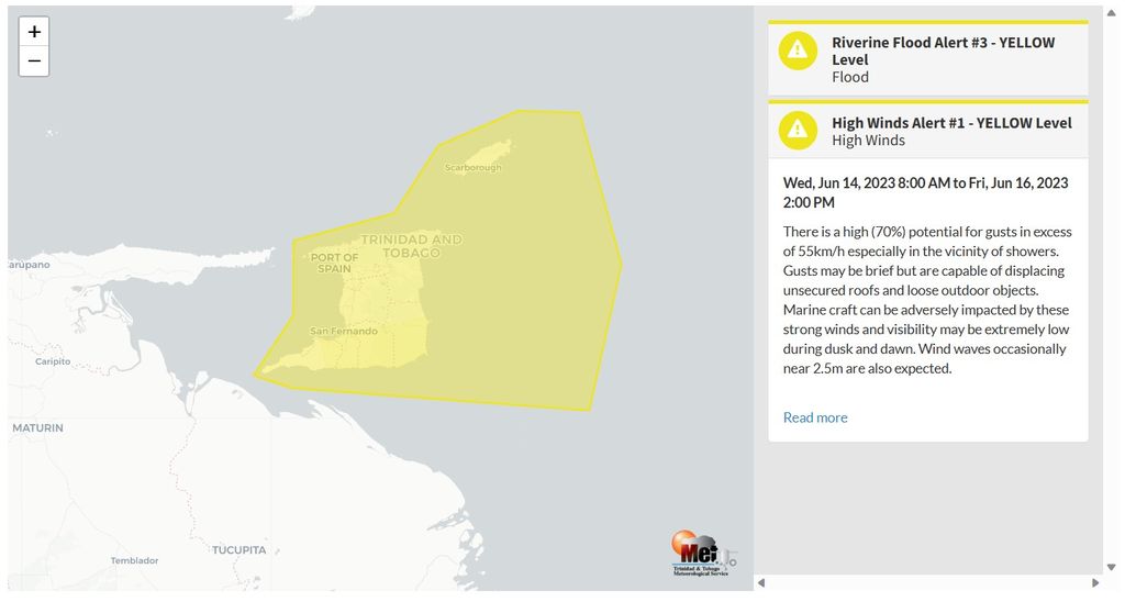 High Wind Alert issued for T&T, in effect from 8 am Wednesday ...