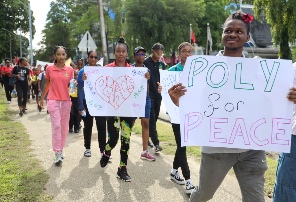 Students walk for peace, end to violence in Port-of-Spain - Trinidad ...