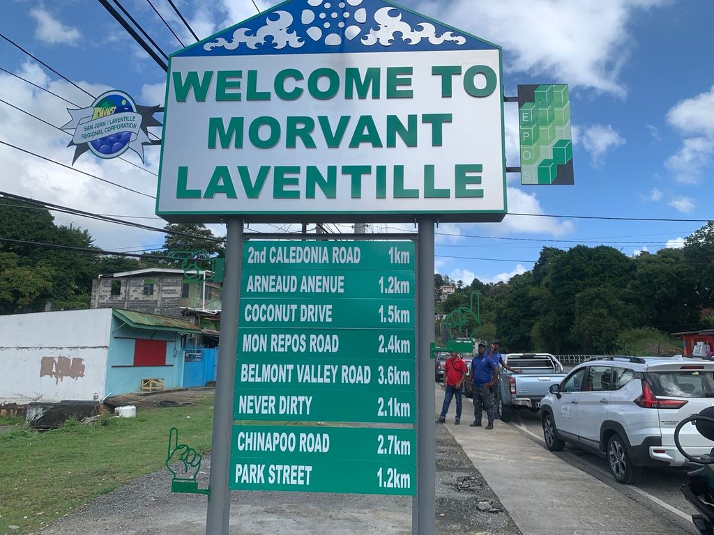 New welcome sign with error causes a stir in Morvant - Trinidad Guardian