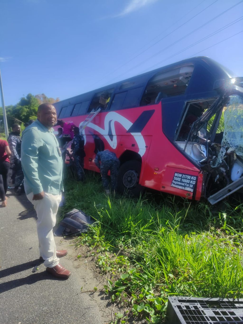 PTSC bus involved in major accident near Freeport - Trinidad Guardian