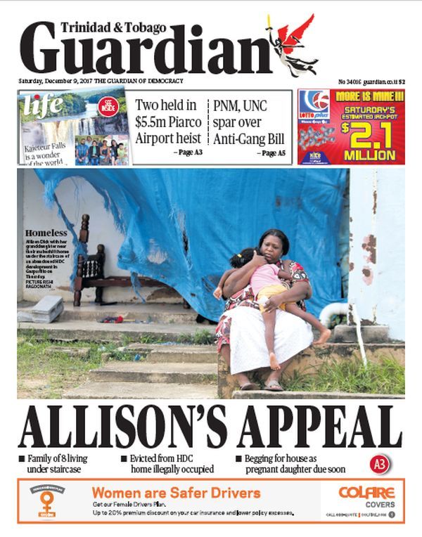 Ministry to pay 3 months rent for Allison - Trinidad Guardian